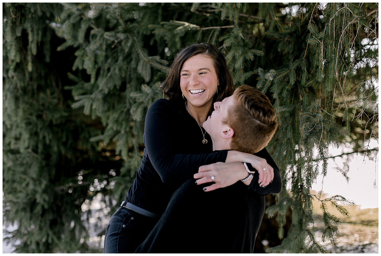 Taylor and Pat | Theodore Wirth Chalet winter engagement | Lauren Baker ...