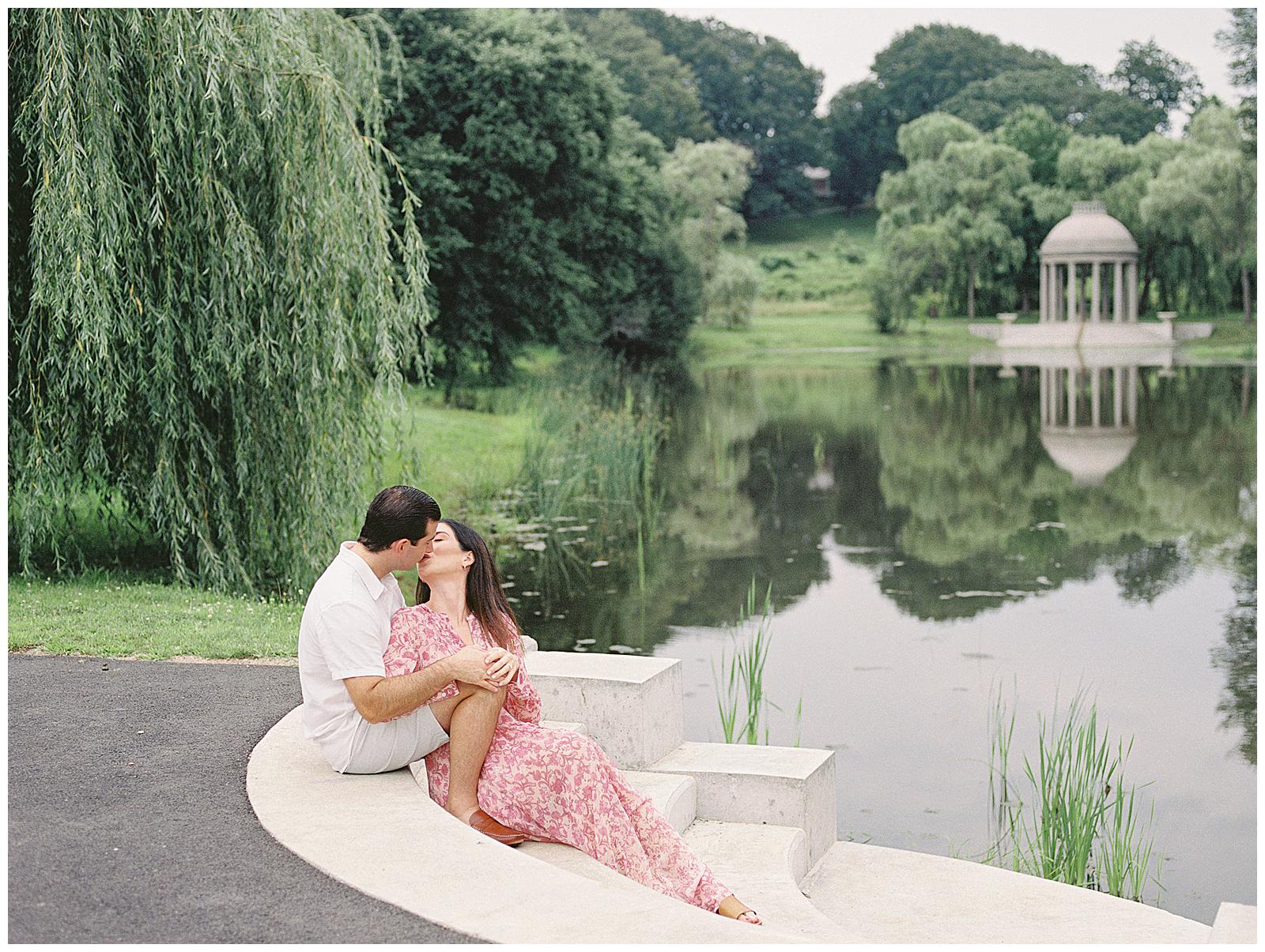 Brookline MA engagement session at Larz Anderson Park